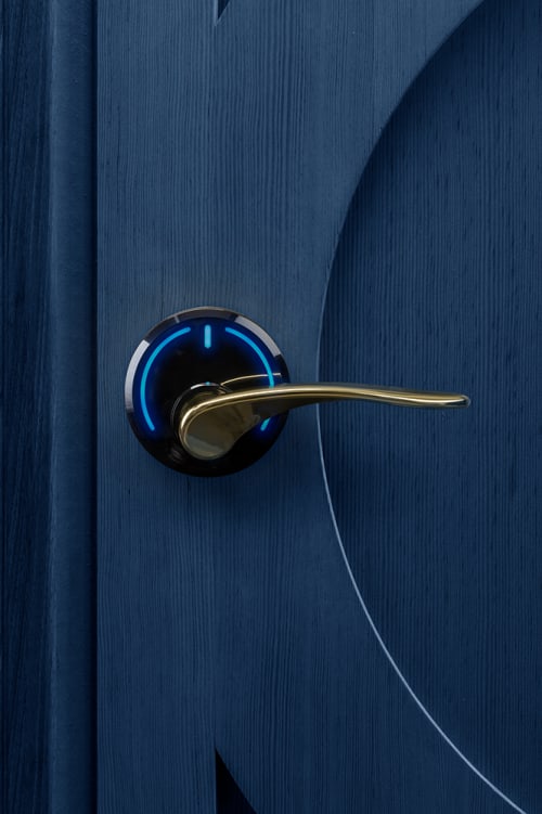 Onity-Serene-lock-brass-blue-door-2x3